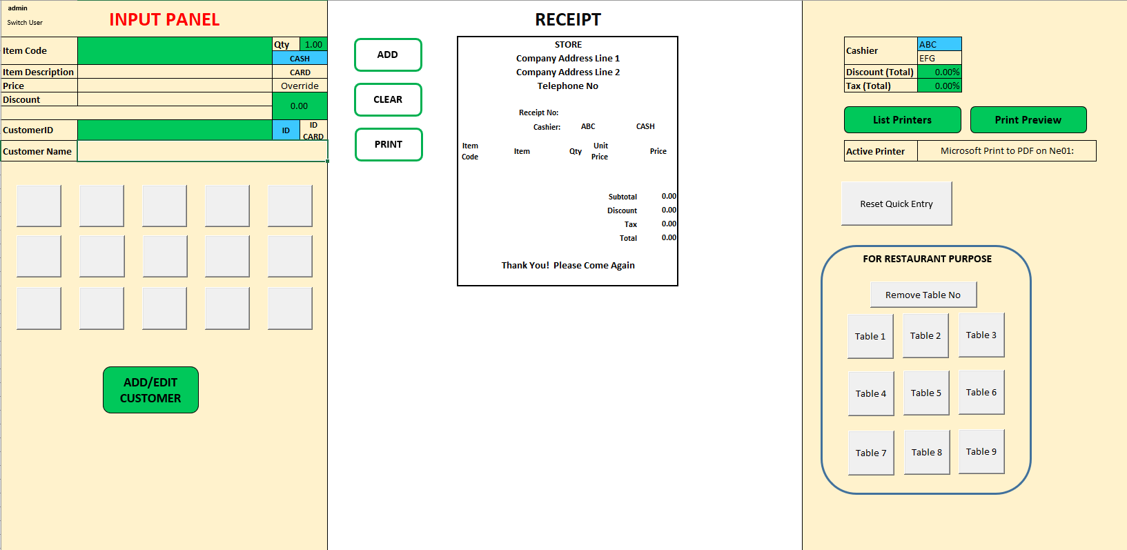 SIRPOS | An MS Excel POS System/Application for your business